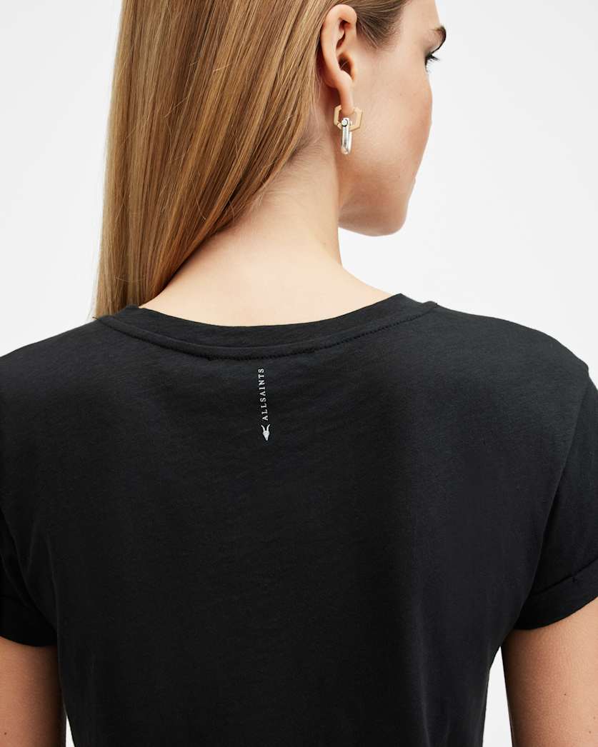 Anna Crew Neck Short Sleeve T-Shirt Black | ALLSAINTS